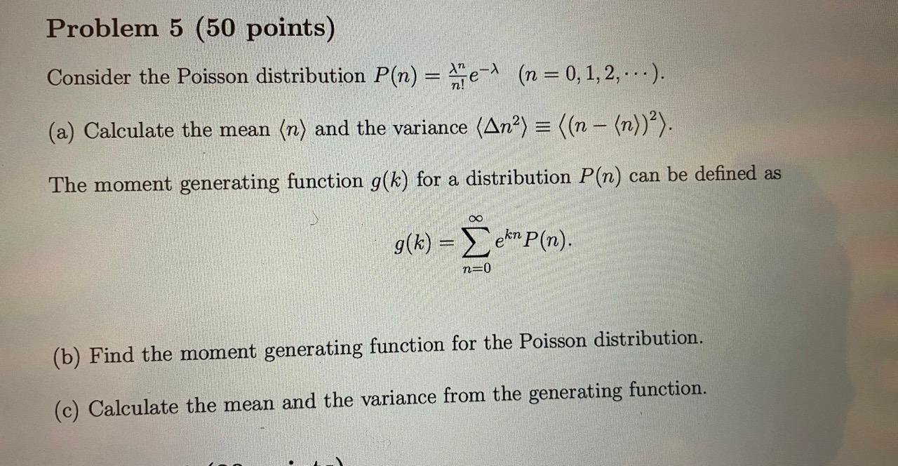 Solved Consider the Poisson distribution | Chegg.com