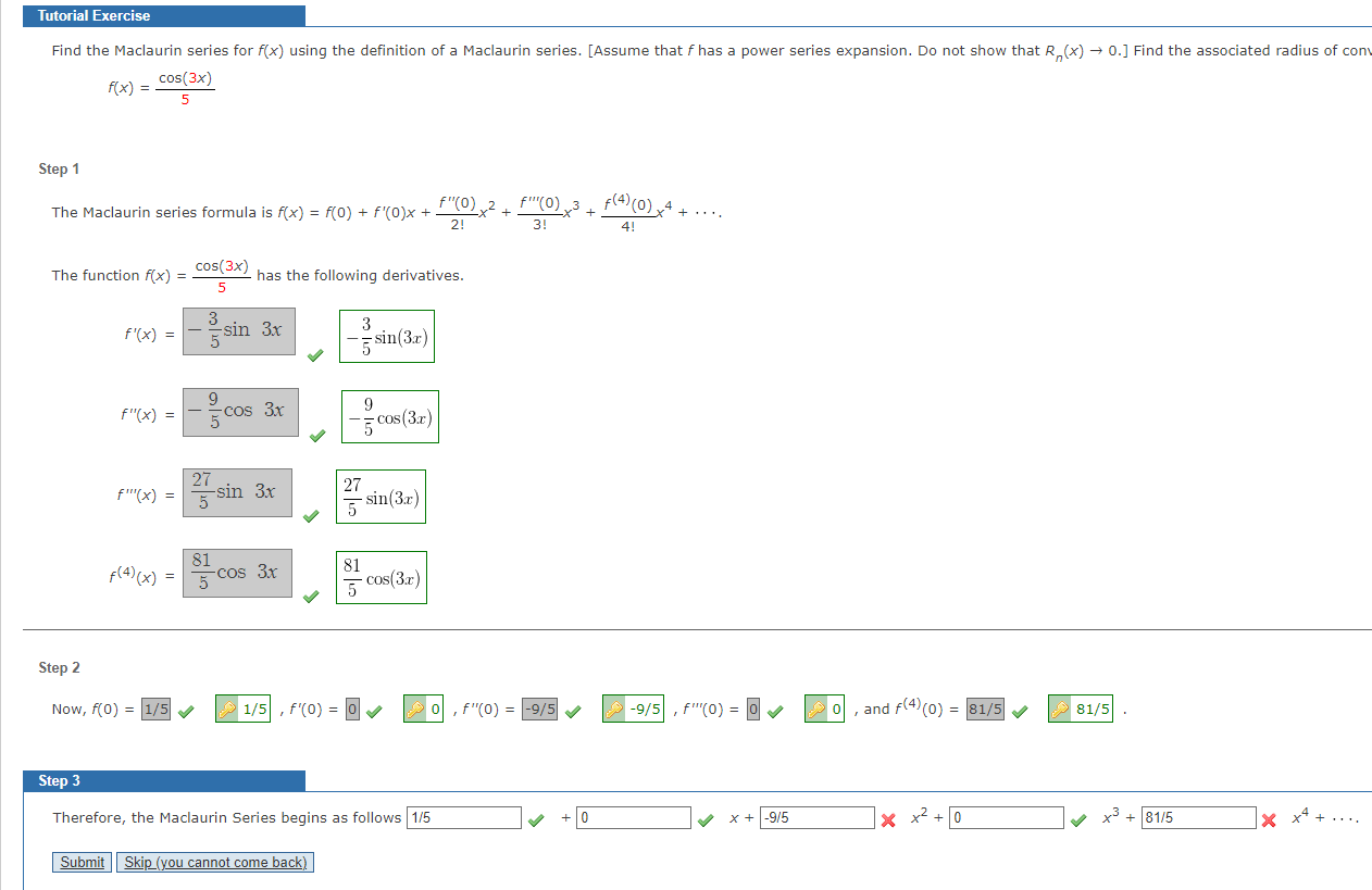 Solved Find the Maclaurin series for f(x) using the | Chegg.com