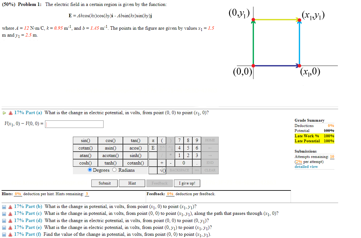 Solved 50 Problem 1 The Electric Field In A Certain