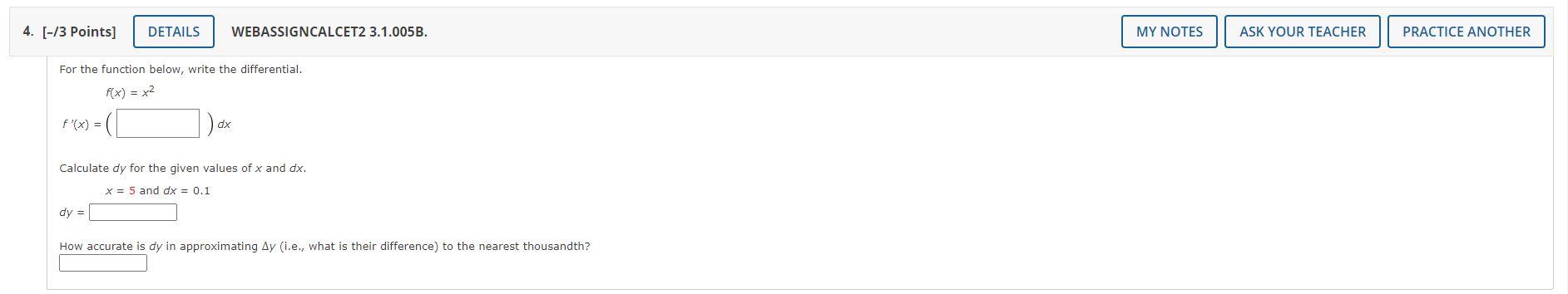 Solved 4. [-13 Points) DETAILS WEBASSIGNCALCET2 3.1.005B. MY | Chegg.com