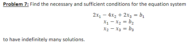 Solved Problem 7: Find the necessary and sufficient | Chegg.com