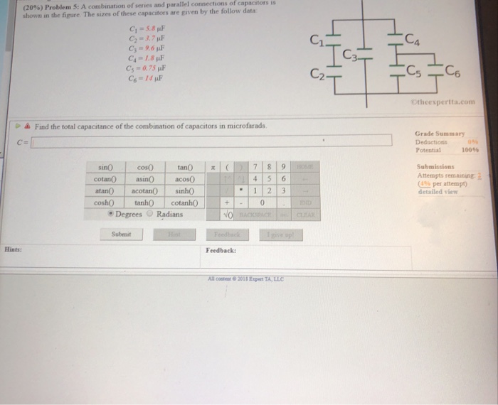 Solved (20%) Problem 5: A combination of series and parallel | Chegg.com