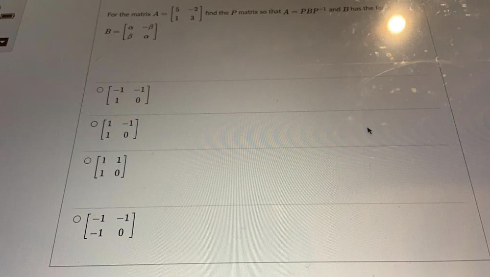 Solved For the matrix A=[51−23] find the P matrix so that | Chegg.com