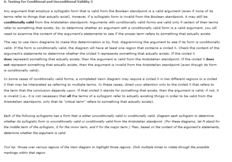 Solved 6. Testing for Conditional and Unconditional Validity | Chegg.com