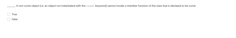Solved A non-const object (ie an object not instantiated | Chegg.com