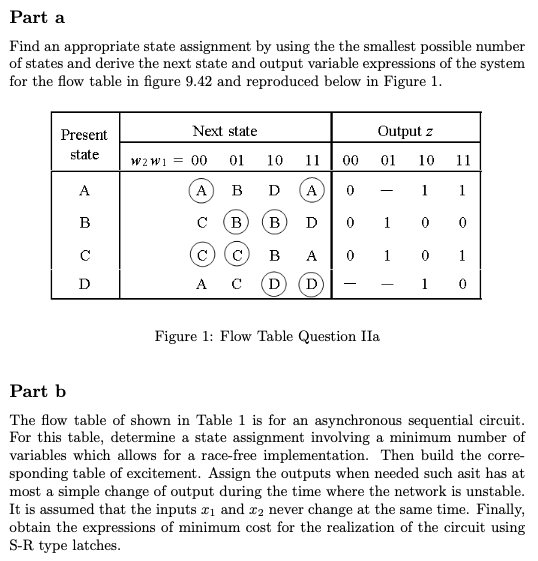 Solved Part a Find an appropriate state assignment by using | Chegg.com