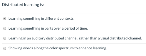 Solved Distributed learning is: Learning something in | Chegg.com