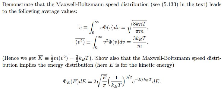 Demonstrate that the Maxwell-Boltzmann speed | Chegg.com