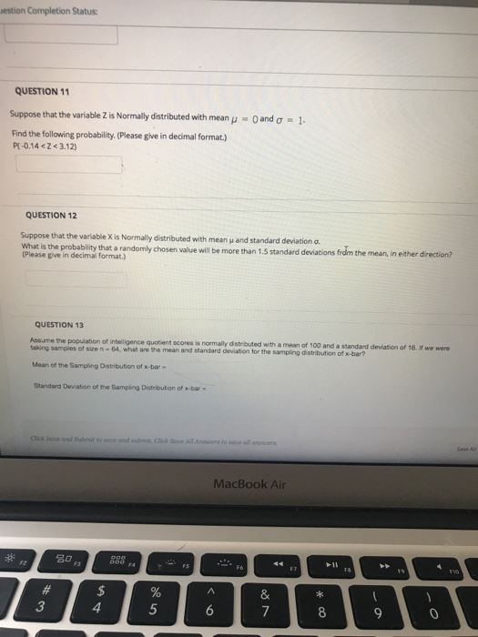 Solved estion Completion Status: QUESTION 11 Suppose that | Chegg.com