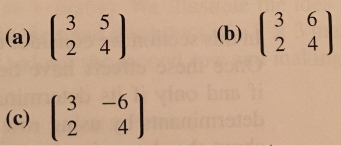 Solved 2. Use determinants to determine whether the follow- | Chegg.com