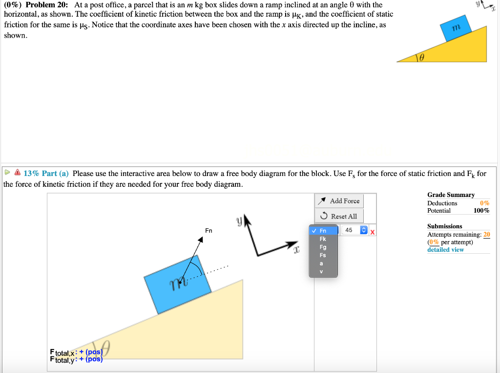 Solved: At A Post Office, A Parcel That Is An M Kg Box Sli... | Chegg.com