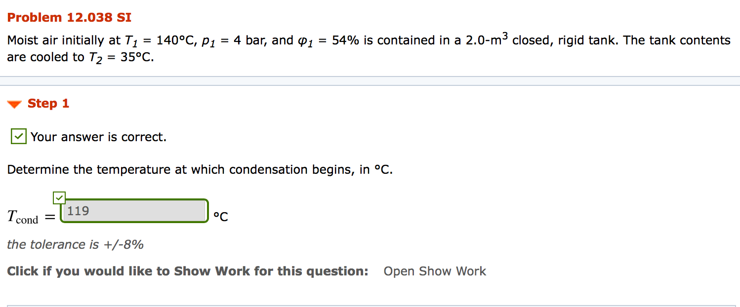 Solved Problem 12.038 SI Moist air initially at T1 = 140°C, | Chegg.com