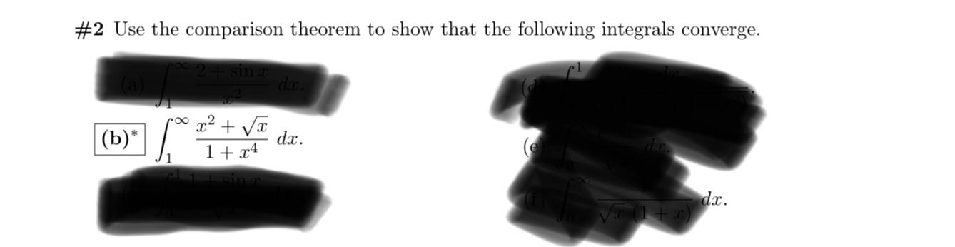 Solved \#2 Use the comparison theorem to show that the | Chegg.com