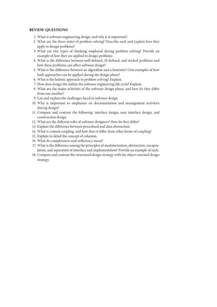 Solved REVIEW QUESTIONS 4. 1. What is software engineering | Chegg.com