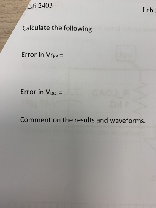 Solved Lab R ELE 2403 Connect The Half-Wave rectifier | Chegg.com