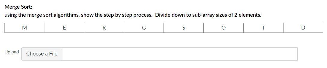 Solved Merge Sort: using the merge sort algorithms, show the | Chegg.com