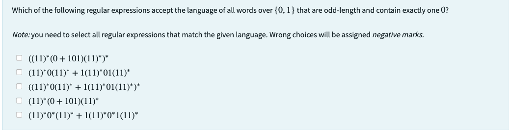 Solved Which of the following regular expressions accept the | Chegg.com