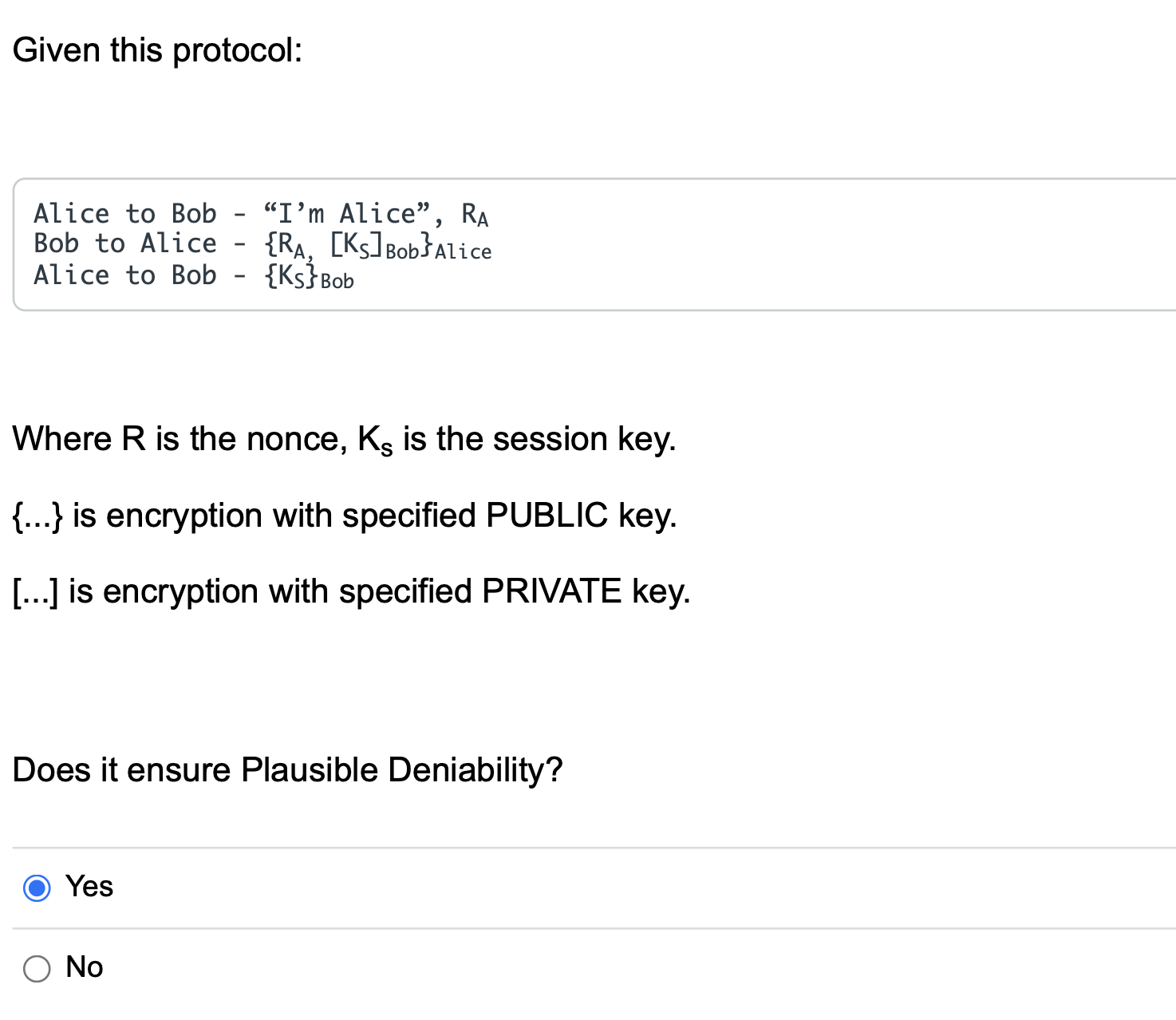 Solved Take a look at this protocol: Alice to Bob - \"I'm | Chegg.com