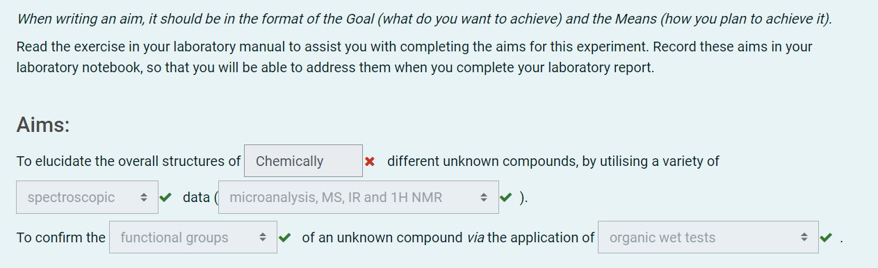 Solved When writing an aim, it should be in the format of | Chegg.com