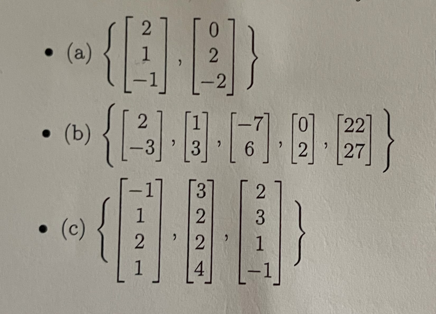 Solved Determine whether each set of vectors is linearly | Chegg.com