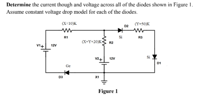 Solved Determine The Current Though And Voltage Across All