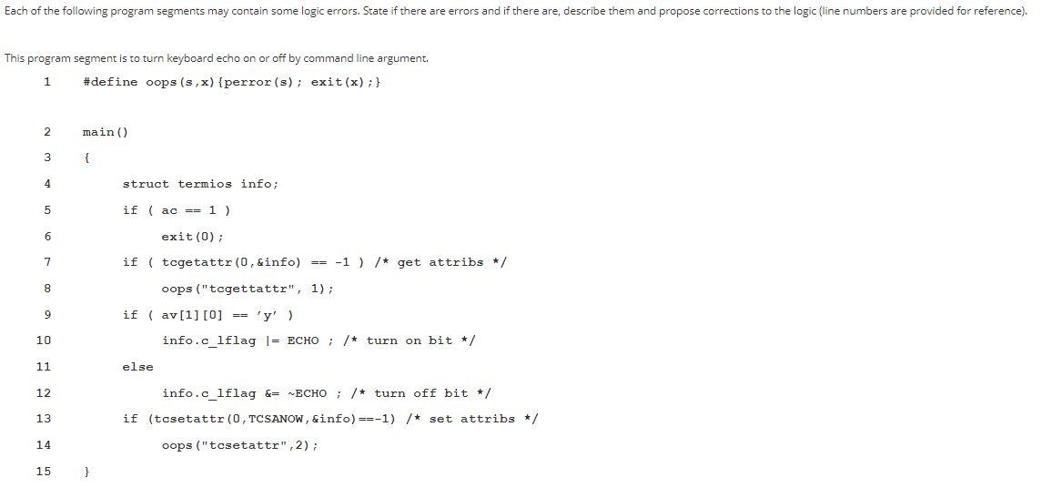 Solved Each of the following program segments may contain | Chegg.com