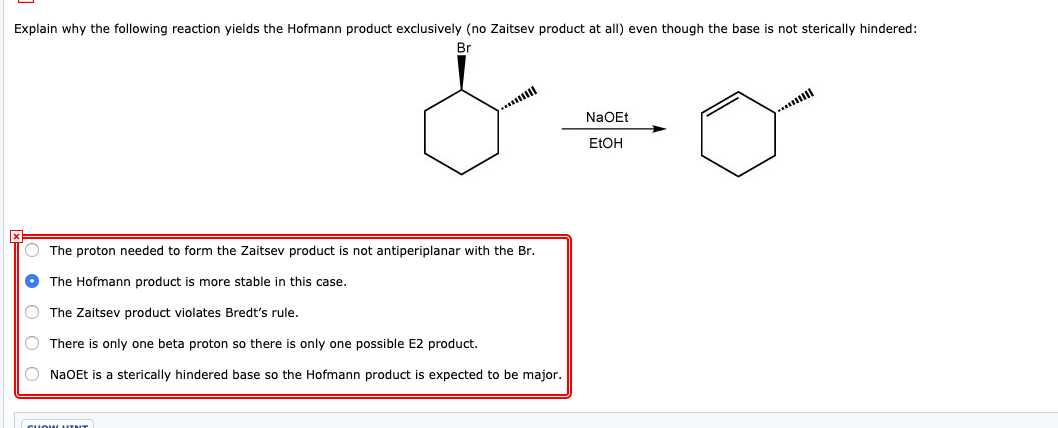 Solved Explain why the following reaction yields the Hofmann | Chegg.com