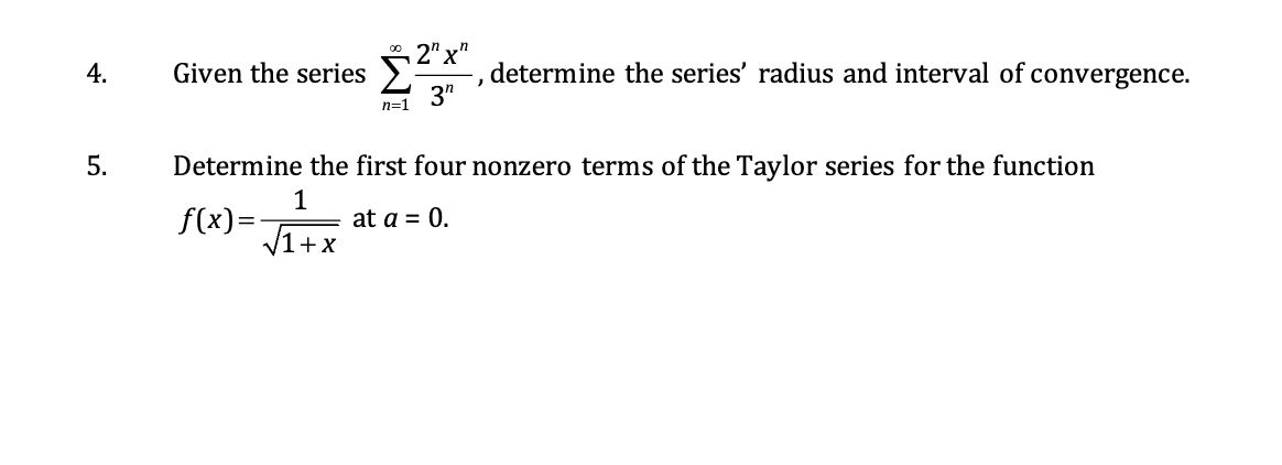 Solved 4. Given the series \\( \\sum_{n=1}^{\\infty} | Chegg.com