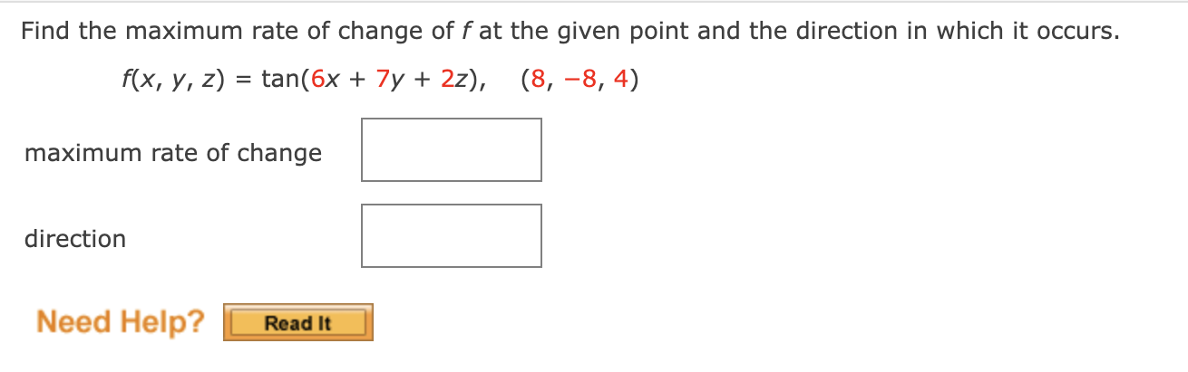 Solved Find the maximum rate of change of f ﻿at the given | Chegg.com