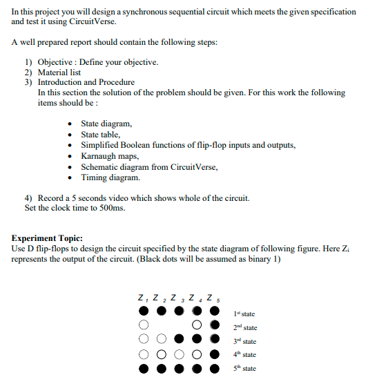 Solved In this project you will design a synchronous | Chegg.com