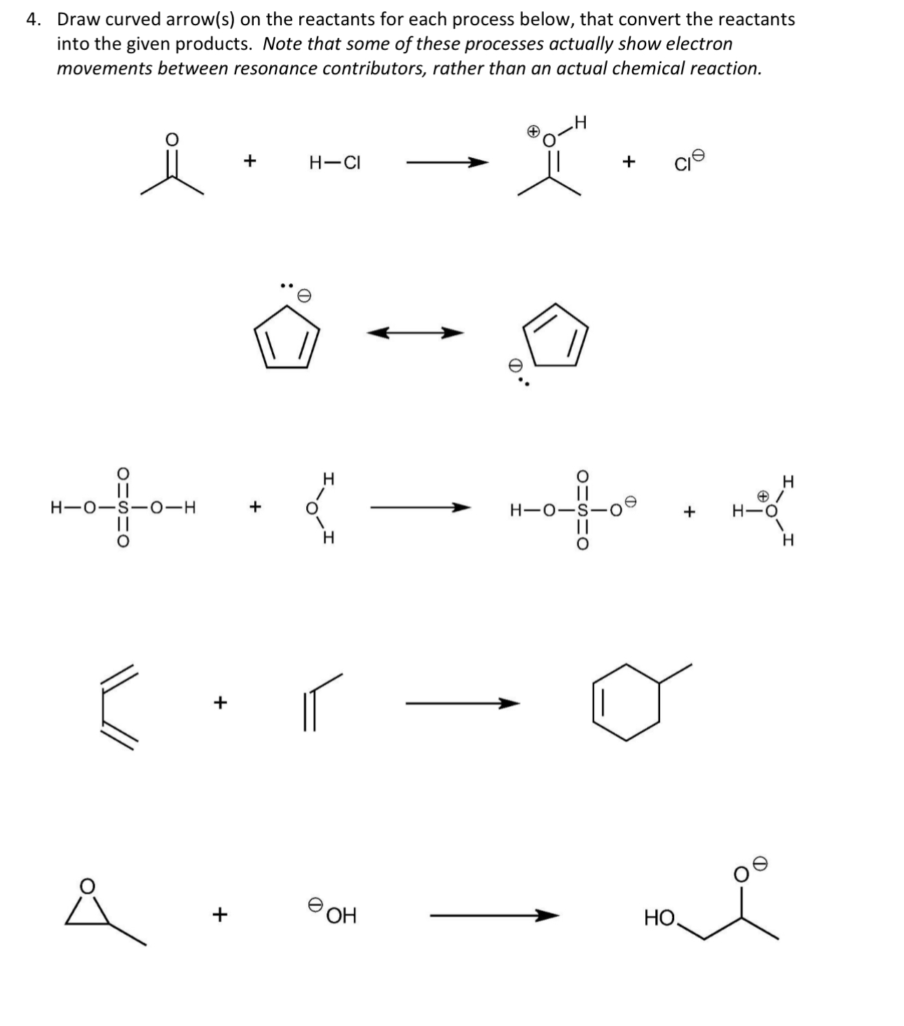 Solved Draw curved arrow(s) ﻿on the reactants for each | Chegg.com