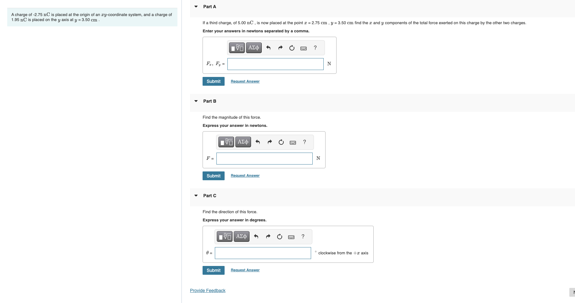 Solved A charge of -2.75nC ﻿is placed at the origin of an | Chegg.com