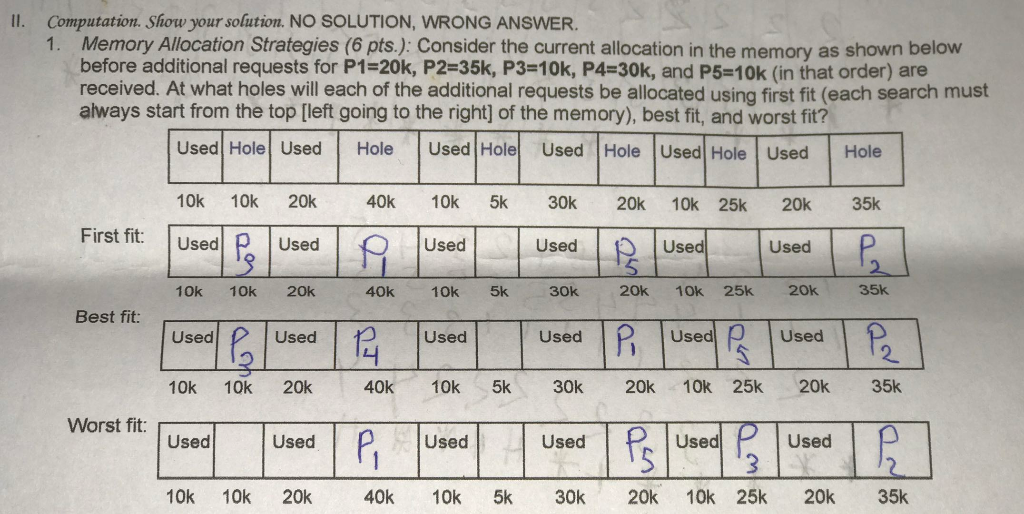 Solved II. Computation. Show your solution. NO SOLUTION, | Chegg.com