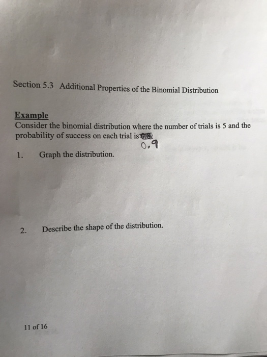 Solved Section 5.3 Additional Properties of the Binomial | Chegg.com