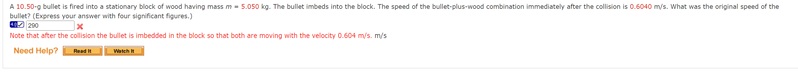 Solved bullet? (Express vour answer with four significant | Chegg.com