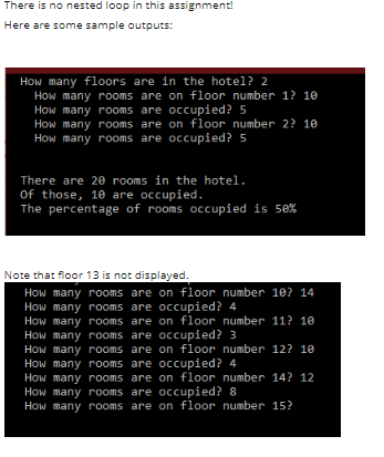 Solved 9. Hotel Occupancy Write a program that calculates | Chegg.com