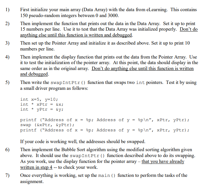 Solved Sometimes we're given an array of data that we need | Chegg.com