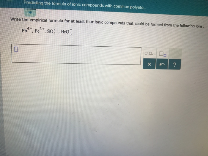 Solved Predicting the formula of ionic compounds with common | Chegg.com