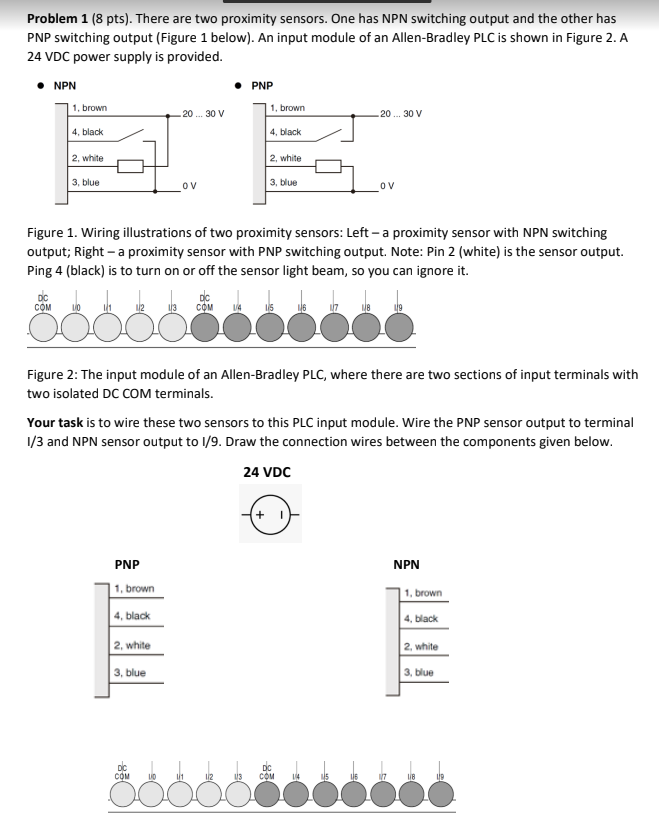 Solved Problem 1 ( 8 pts). There are two proximity sensors. | Chegg.com