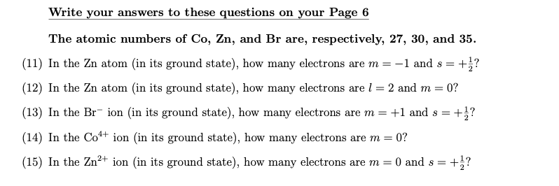 Solved Write your answers to these questions on your Page 6 | Chegg.com