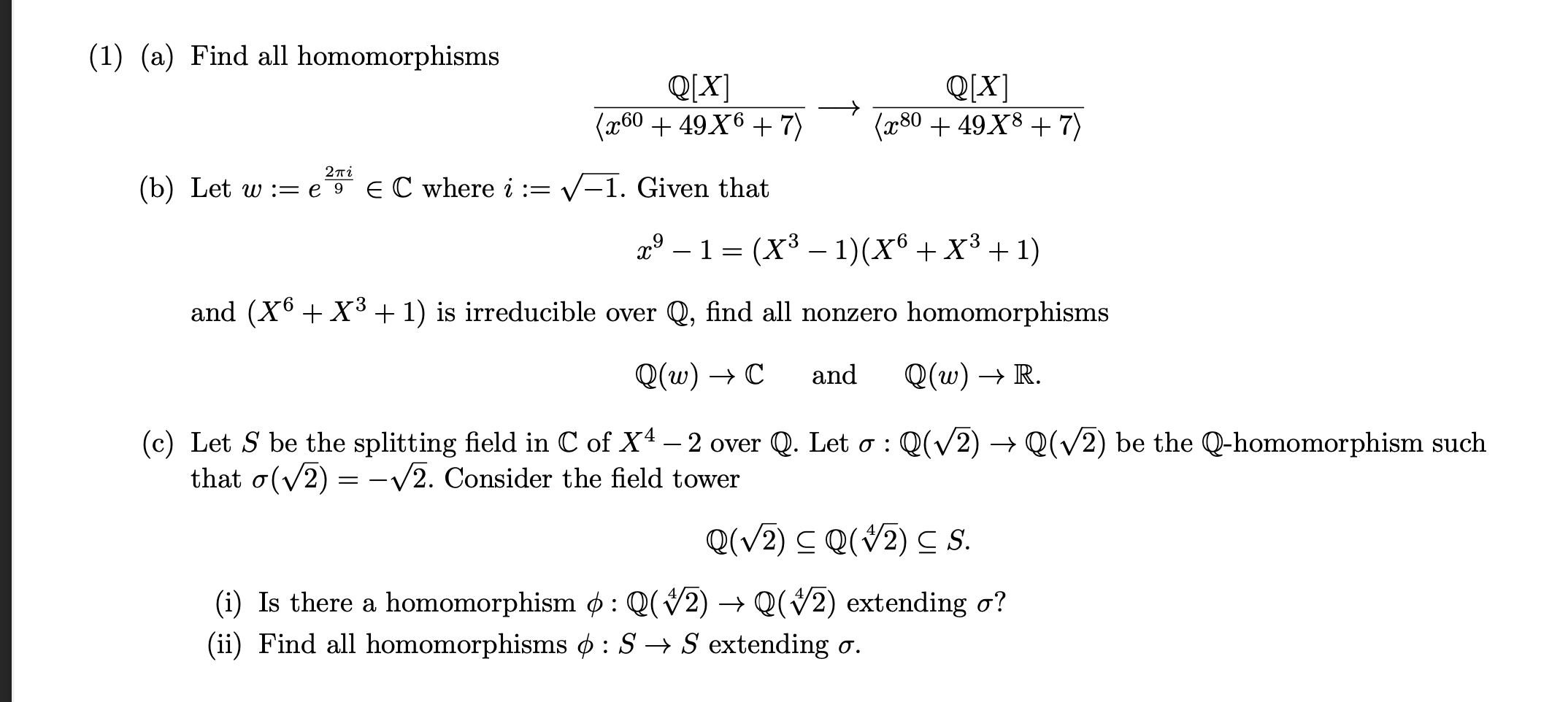 Solved (1) (a) Find all homomorphisms | Chegg.com