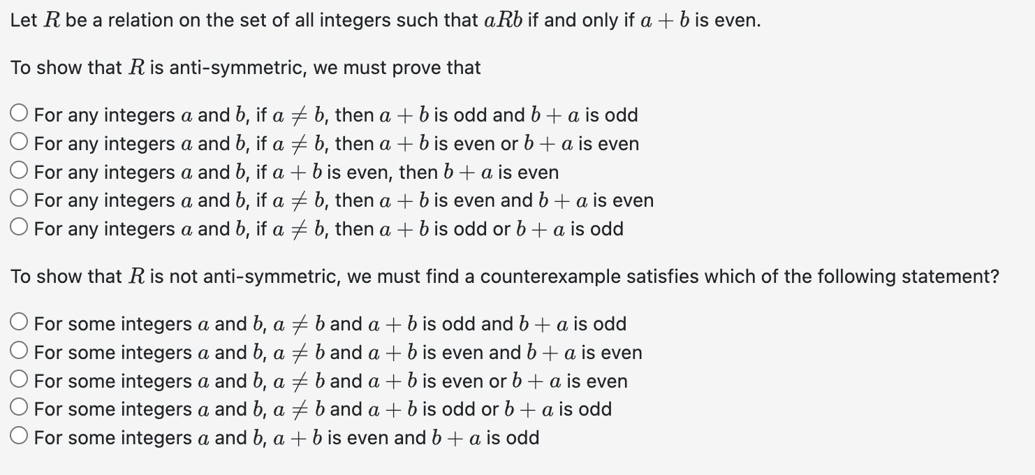 Solved Let R be a relation on the set of all integers such | Chegg.com