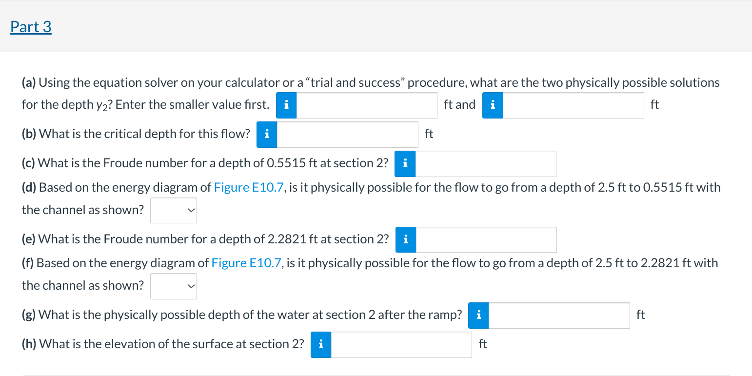Solved Part 1 Water flows in a 5-ft-wide rectangular channel | Chegg.com