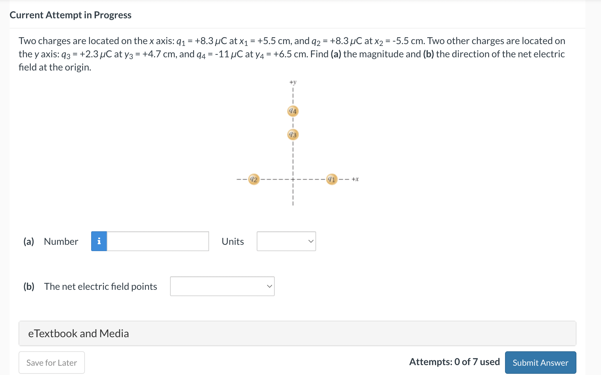 Solved Two charges are located on the x axis: q1=+8.3μC at | Chegg.com