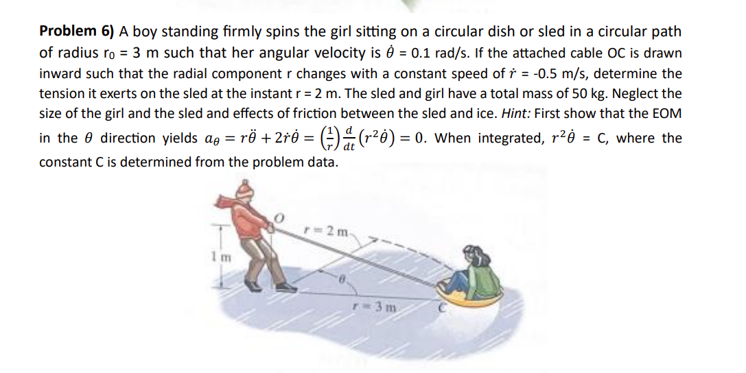 Solved Problem 6) A boy standing firmly spins the girl | Chegg.com