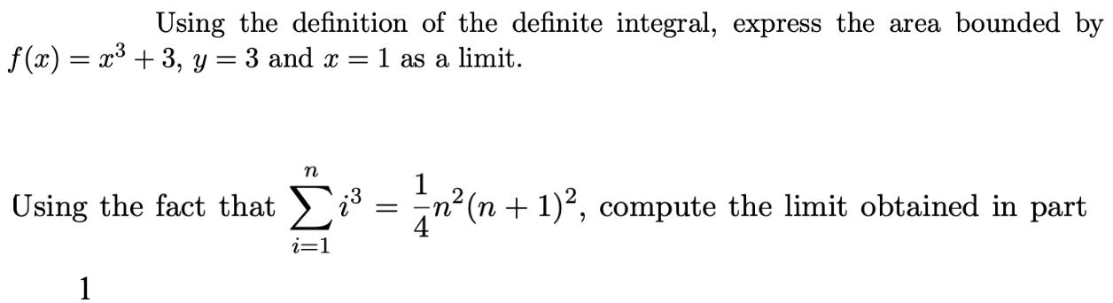 Solved Using the definition of the definite integral, | Chegg.com