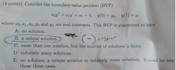 Solved (4 points) Consider the boundary-value problem (BVP) | Chegg.com