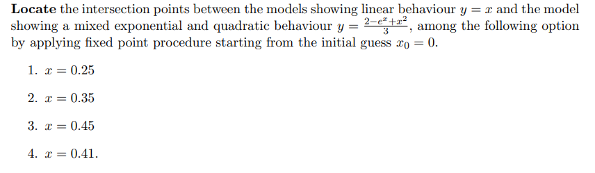Solved 3 Locate the intersection points between the models | Chegg.com
