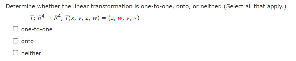 Solved Determine whether the linear transformation is | Chegg.com