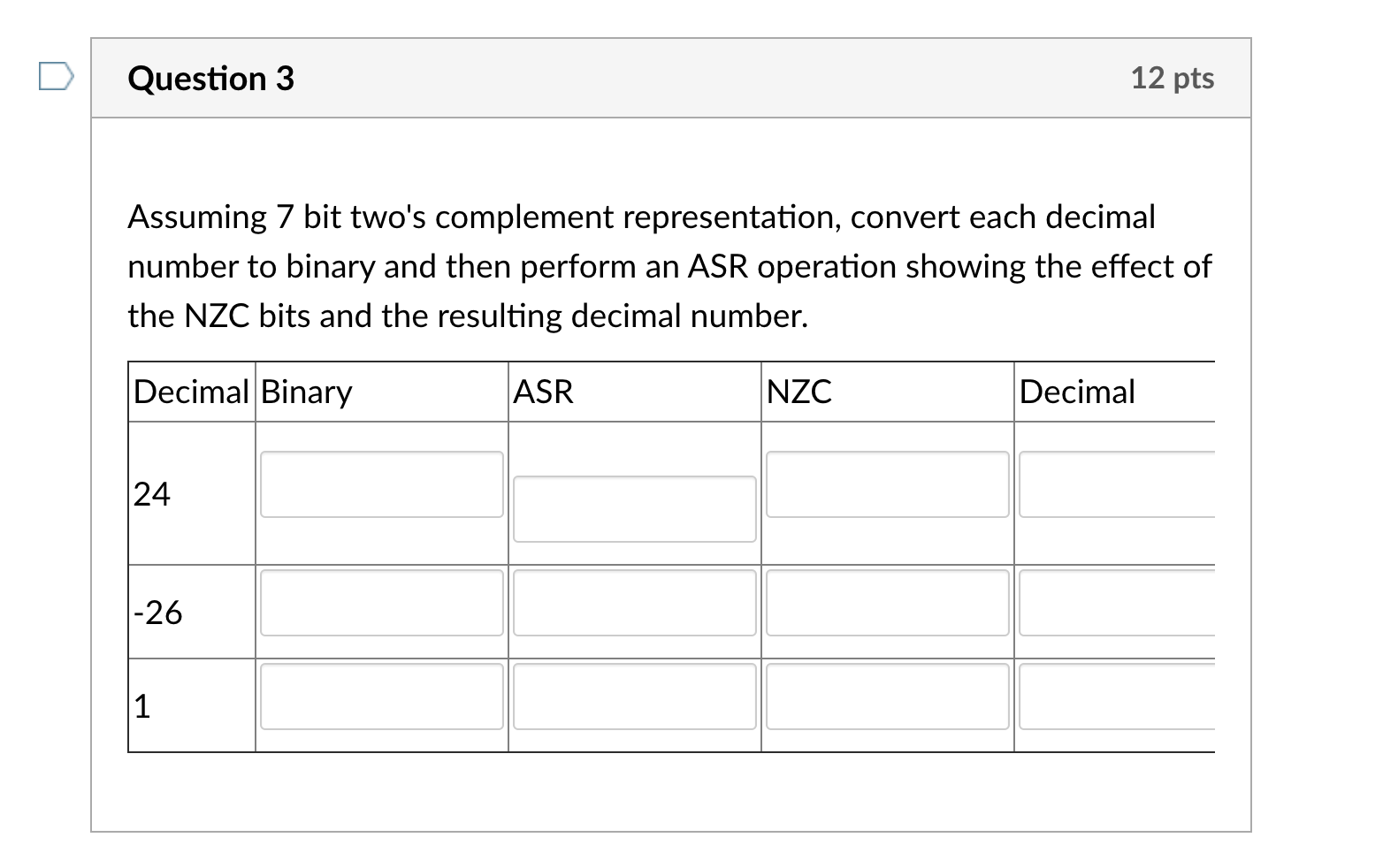 Solved Question 3 12 pts Assuming 7 bit two's complement | Chegg.com
